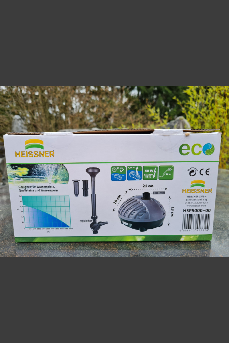 Heissner SMARTLINE Teichpumpen-Set 5000 l/h (HSP5000-00) - Monolithique