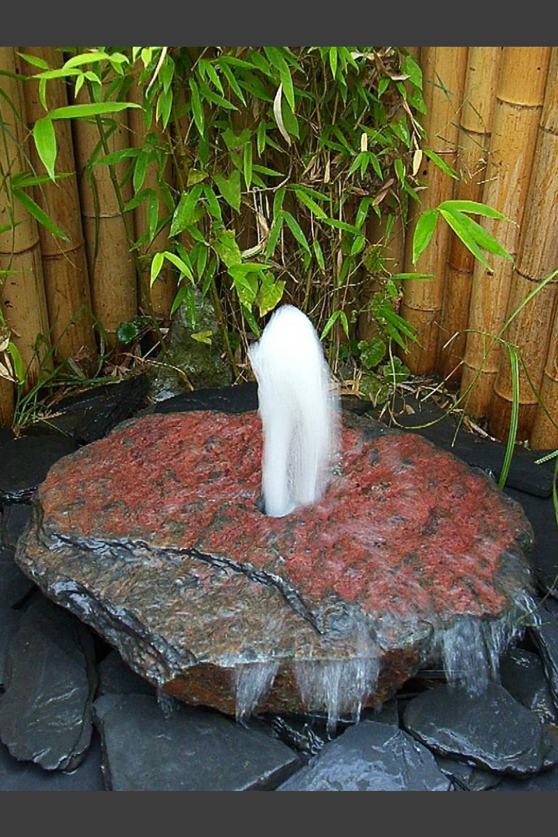 Fontaine jet d'eau moussant schiste 65cm - Fontaines Set complet ...