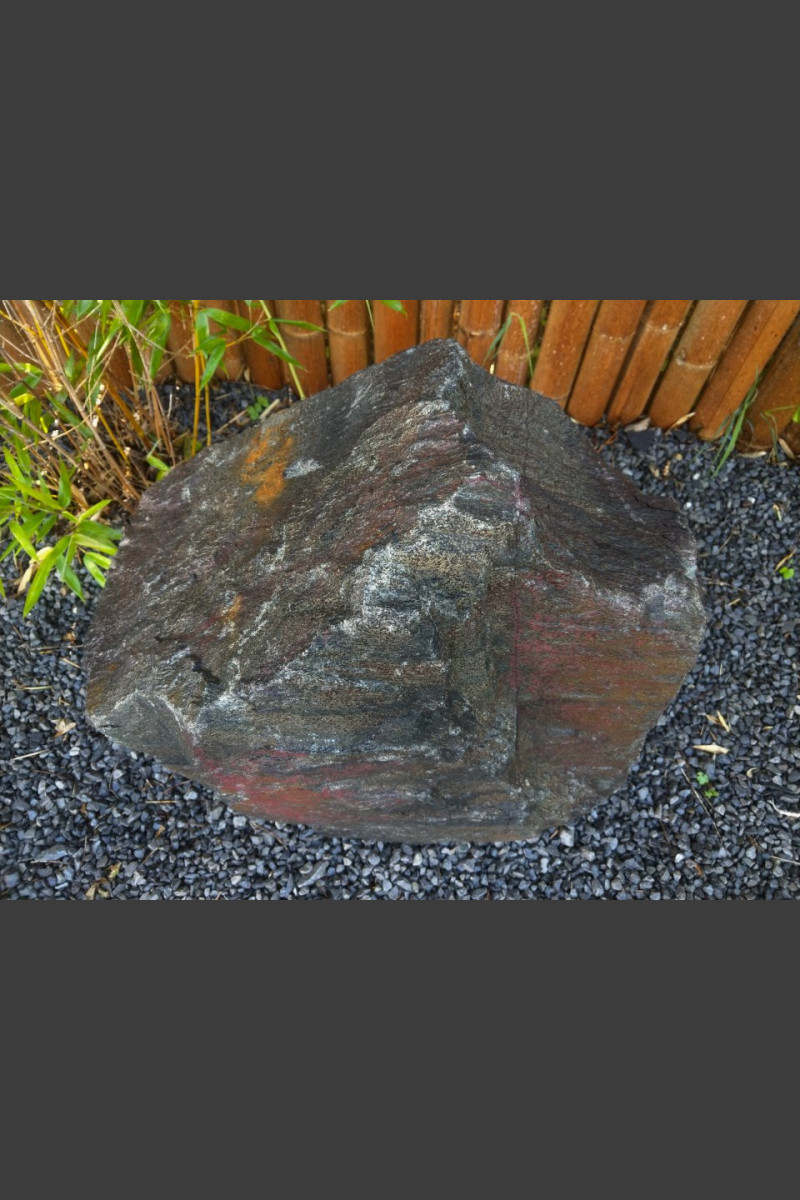 Pierre Solitäre Schiste noir 127cm de haut - Monolithique