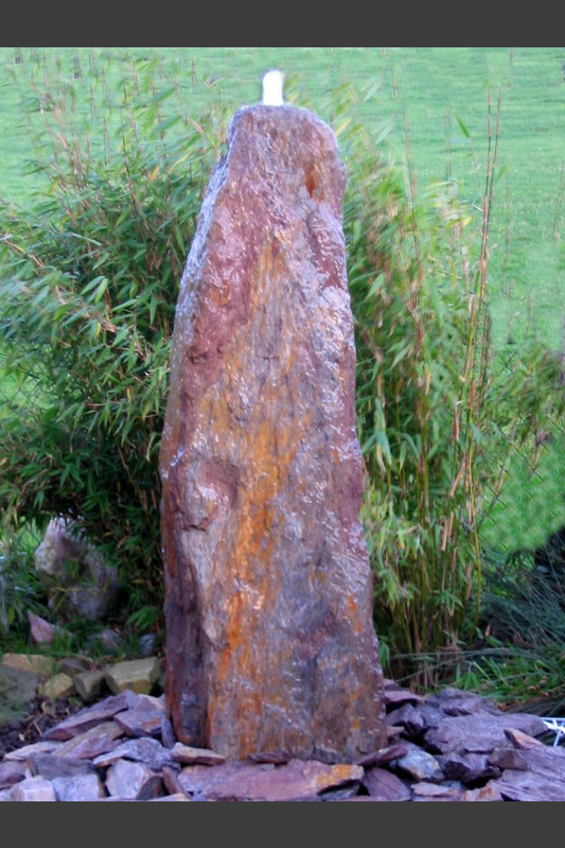 Kit Fontaine Monolith schiste rouge coloré 95cm - Schiste - Fontaines ...