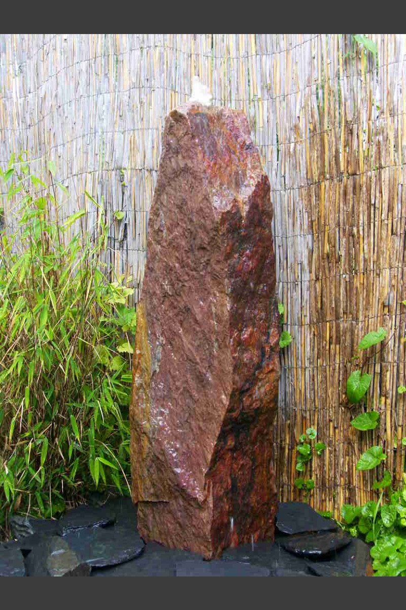 Kit Fontaine Monolith schiste rouge coloré 75cm - Fontaines Set complet ...