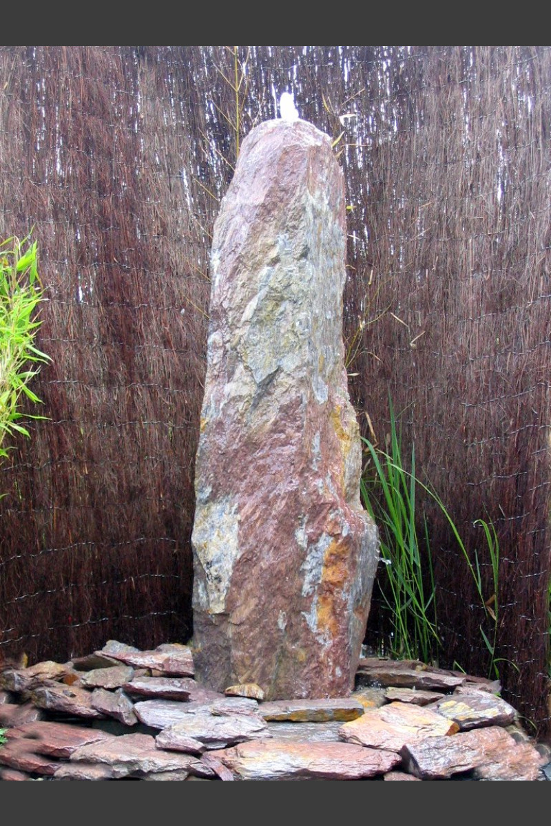 Fontaine Monolith schiste rouge coloré 120cm - Monolithes - Pierres à ...