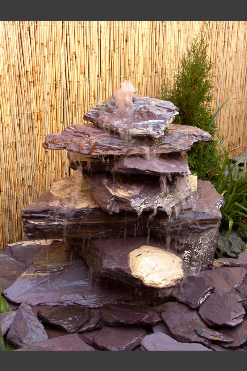 Cascade fontaine de jardin complet violet 7 pièces - Fontaines Cascades ...