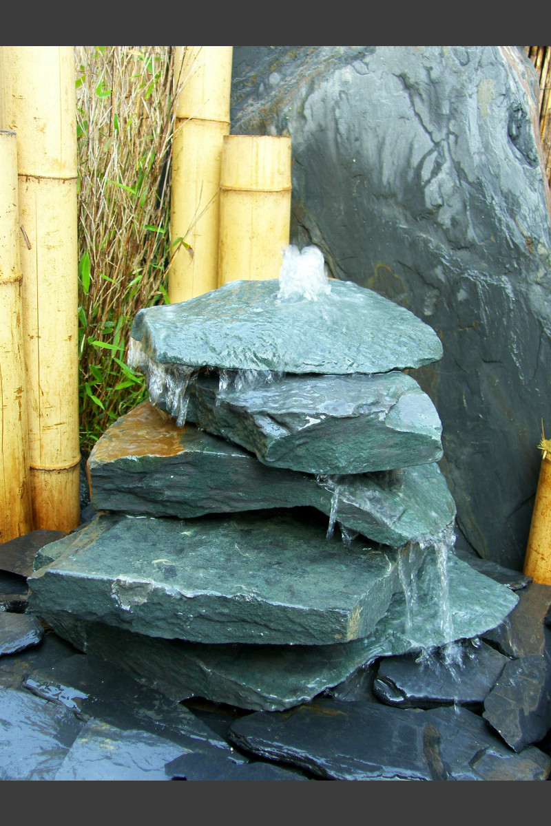 Cascade fontaine de jardin complet vert 5 pièces - Fontaines Cascades ...