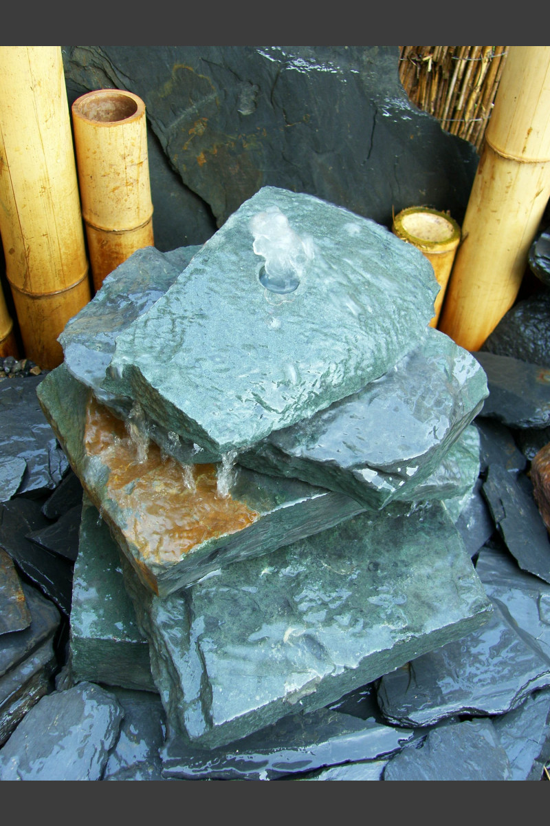 Cascade fontaine de jardin complet vert 5 pièces - Fontaines Cascades ...