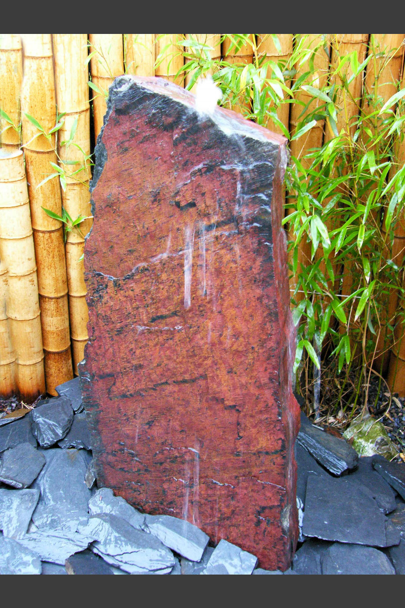 Kit Fontaine Monolith schiste rouge-noir 95cm - rouge noir - Schiste ...