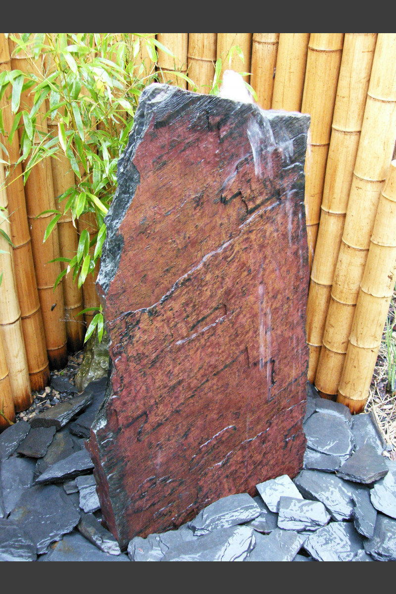Kit Fontaine Monolith schiste rouge-noir 95cm - rouge noir - Schiste ...