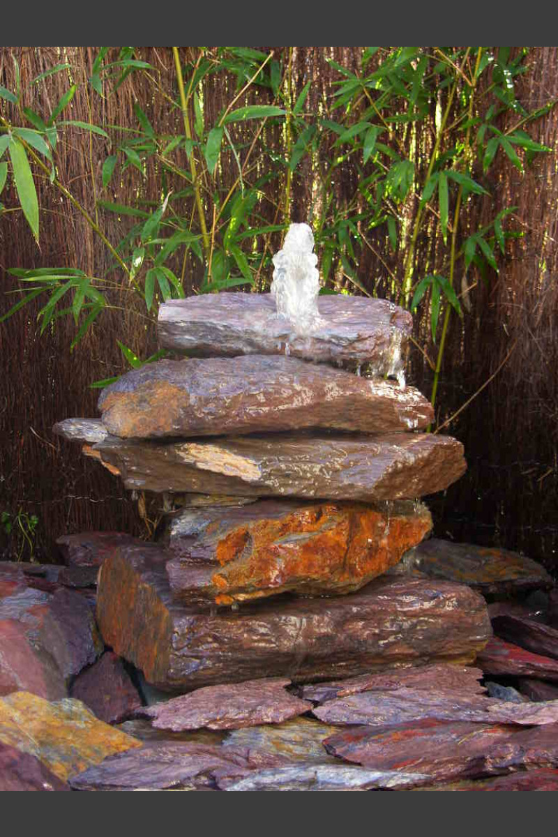 Cascade fontaine de jardin complet rouge 5 pièces - Fontaines Cascades ...