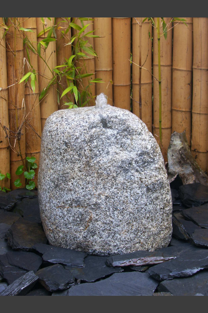 Pierre à fontaine de jardin gris rocher de granite 45cm - Pierres à ...