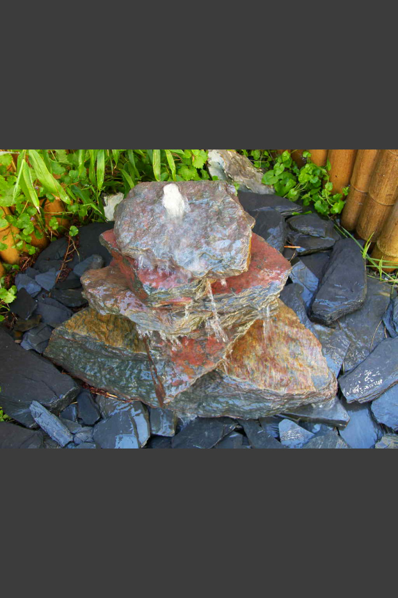 Cascade fontaine de jardin complet noir-rouge 7 pièces - Fontaines ...