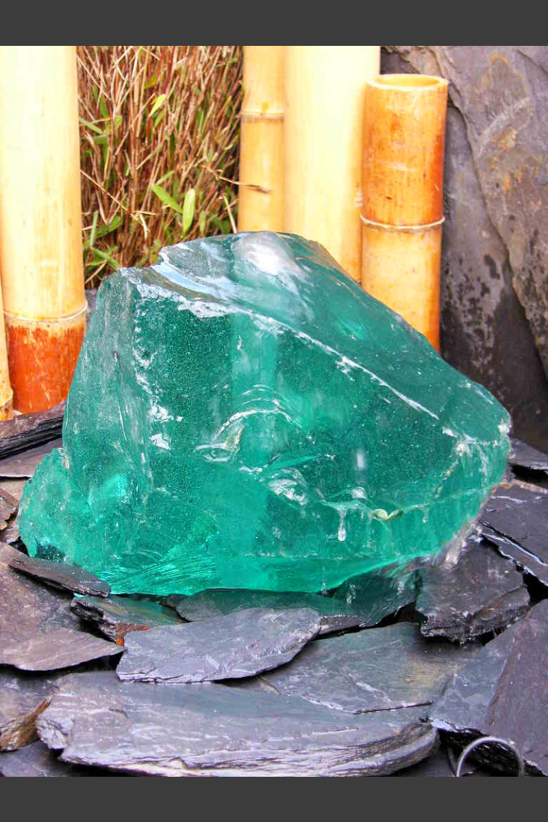 Pierre à fontaine verre vert 20cm - Blocs erratiques - Pierres à ...