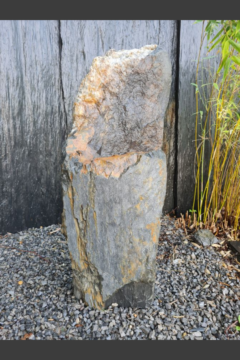 Solitäresteen zwart Leisteen 127cm hoog - Monolithique